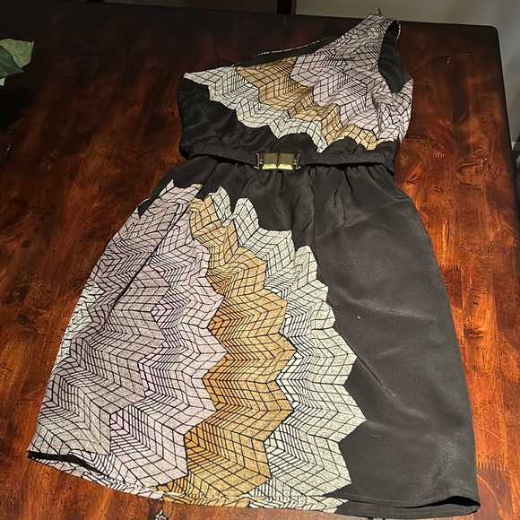 BCBGMaxAzria | Dresses | Bcbg One Shoulder Cocktail Dress With Matching ...